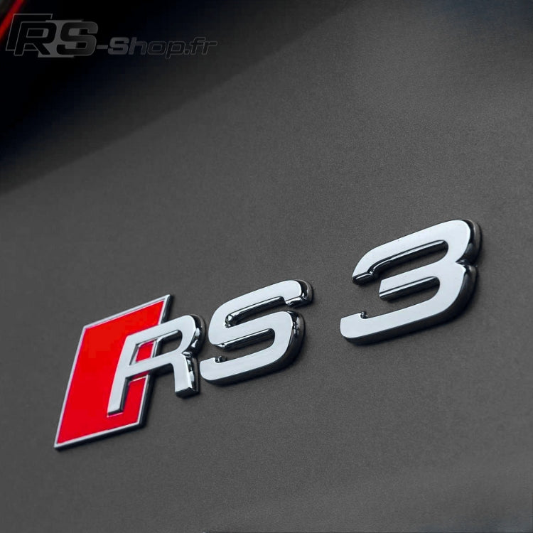 Logo / Badge Audi RS3 / RS4 / RS5 / RS6 / RS7 / RSQ3 / RSQ8 Noir – RS SHOP